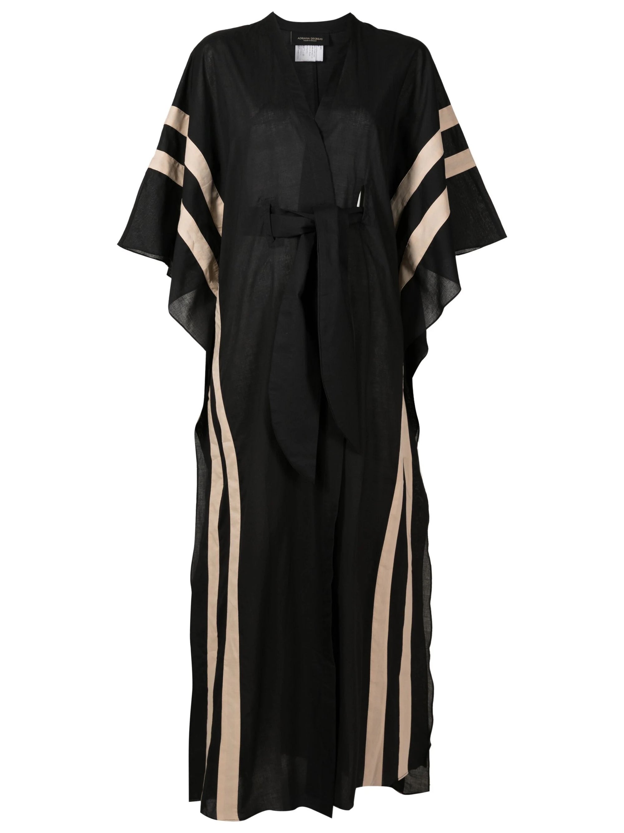 Cotton Chambray Long Kaftan With Sash | Adriana Degreas