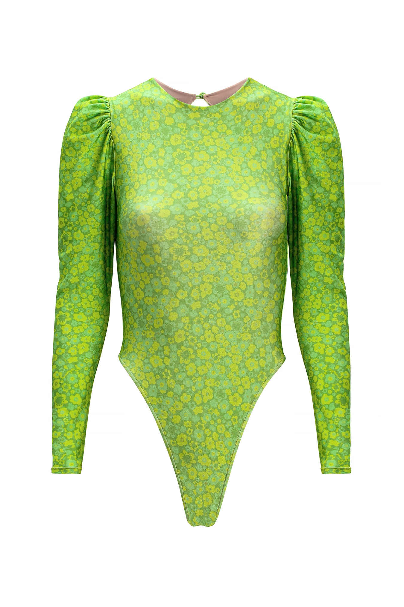 Mini Vintage Flower High-Leg Body With Long Sleeves | Adriana Degreas