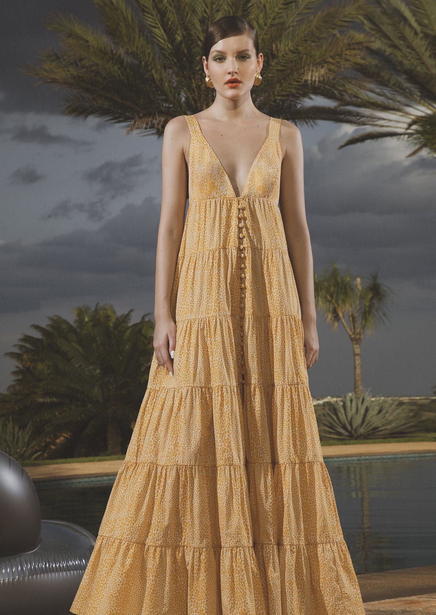 Tortoise Long Dress With Straps | Adriana Degreas